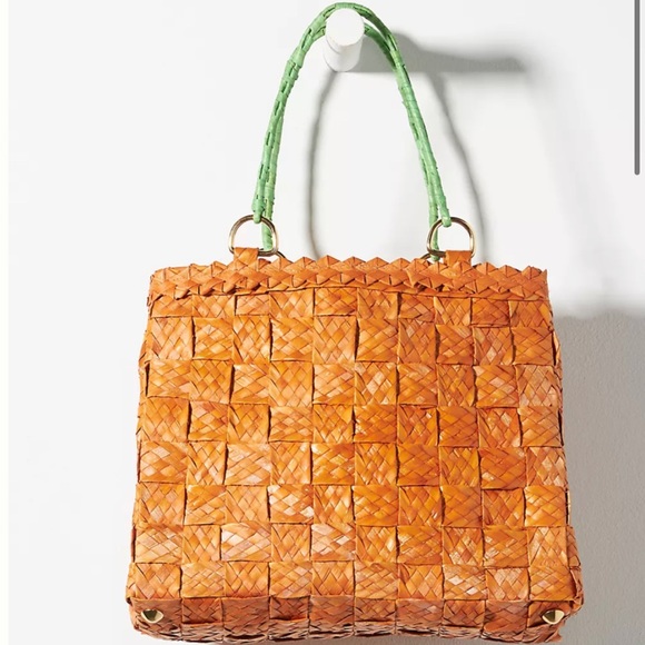 Anthropologie | Bags | Anthropologie Stone Embellished Straw Box Clutch ...